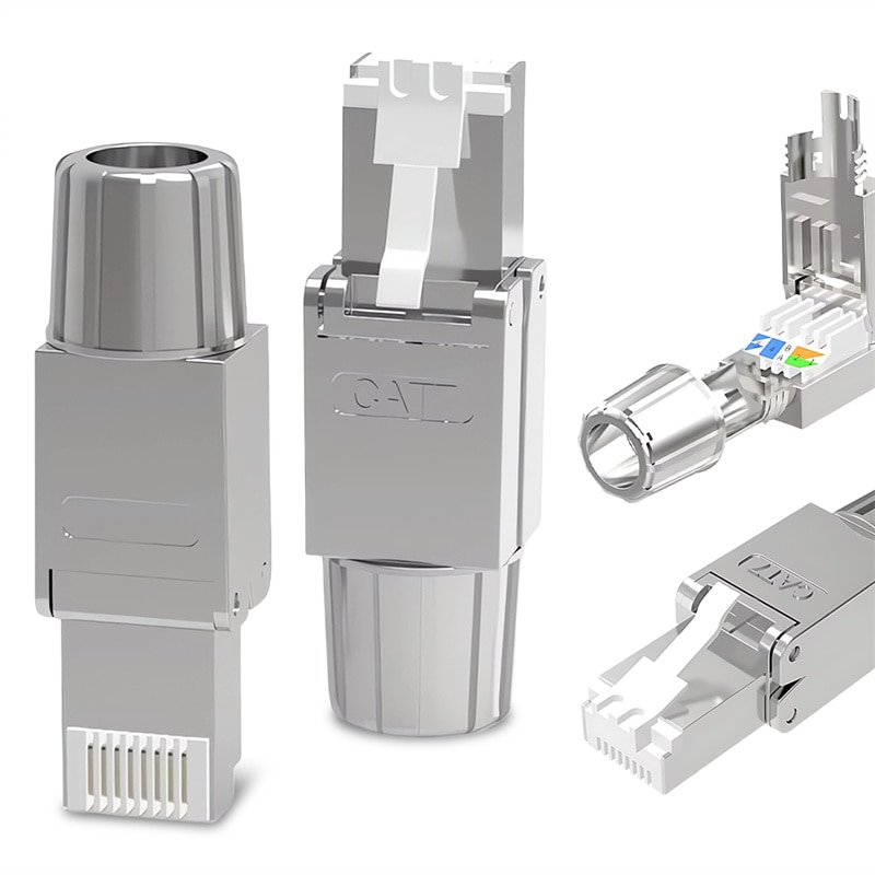 Set 2 Mufe RJ45 CAT7, Zinc Alloy, Fara Unelte, Ecranate, pentru Cabluri ...