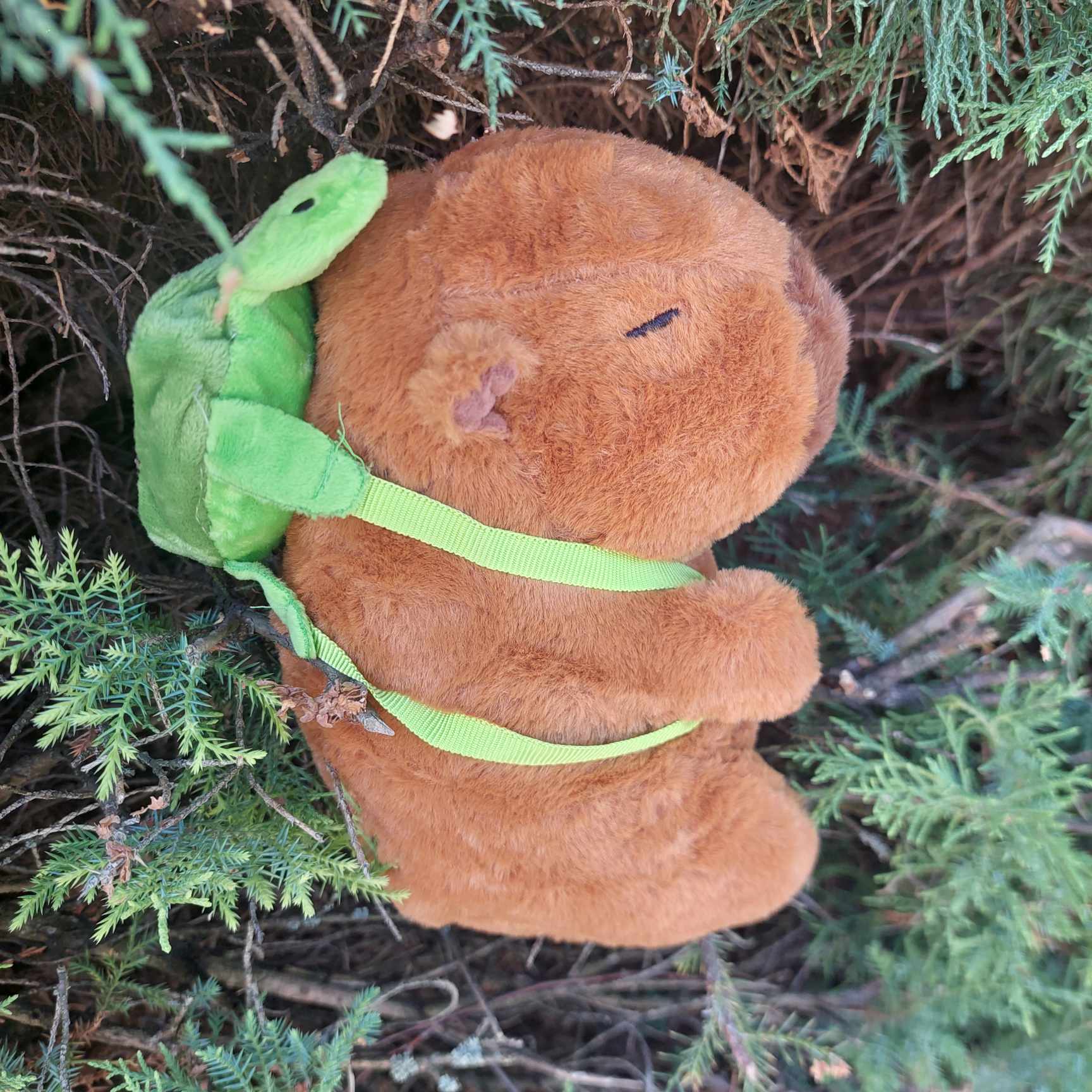 Figurina de plus capibara pentru copii, Cu rucsac, 20 cm - eMAG.ro