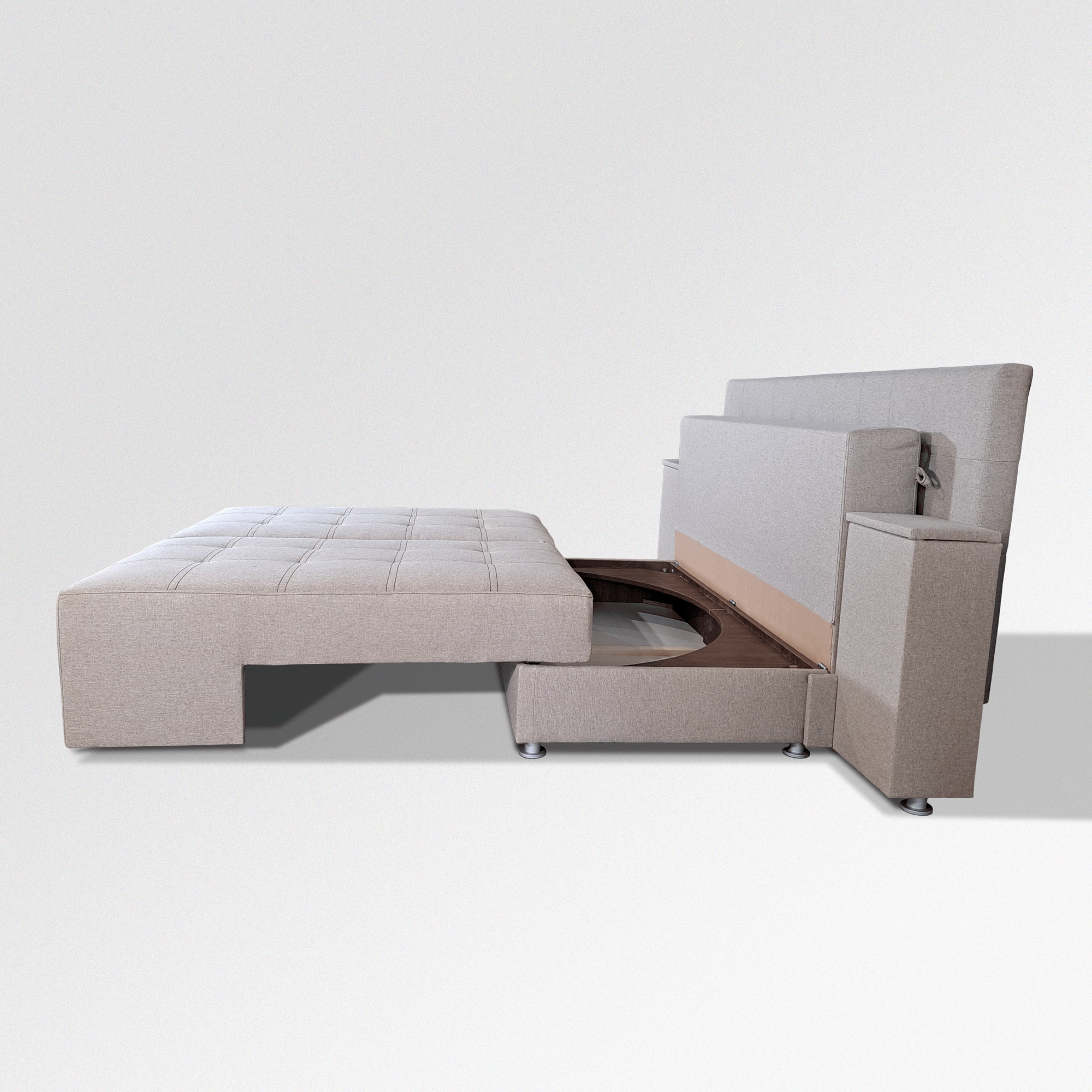 Canapea extensibila cu tablie de pat Rafael 160, Iza, Relaxa, lada ...