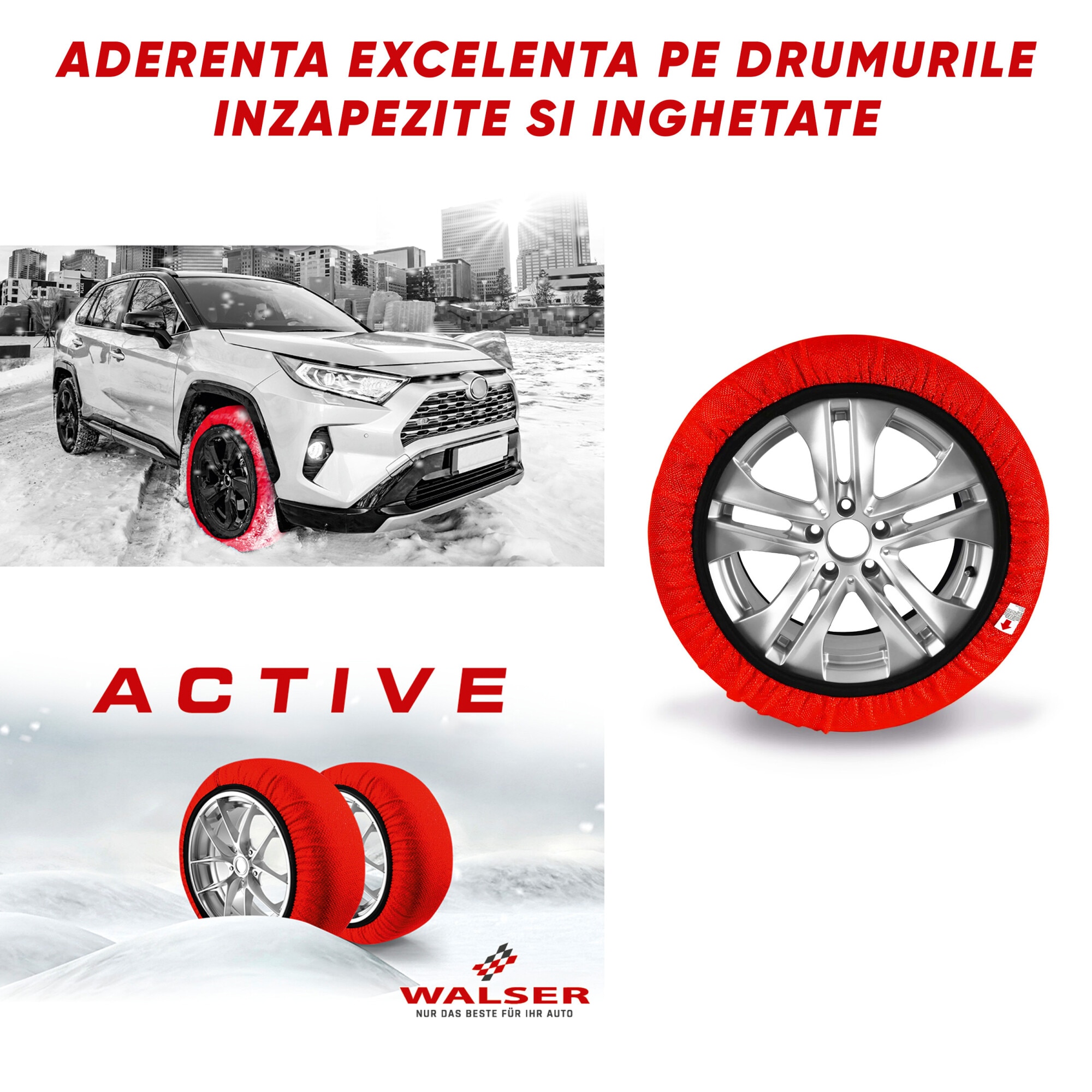 Lanturi auto textile pentru zapada, huse antiderapante, material 3D ...