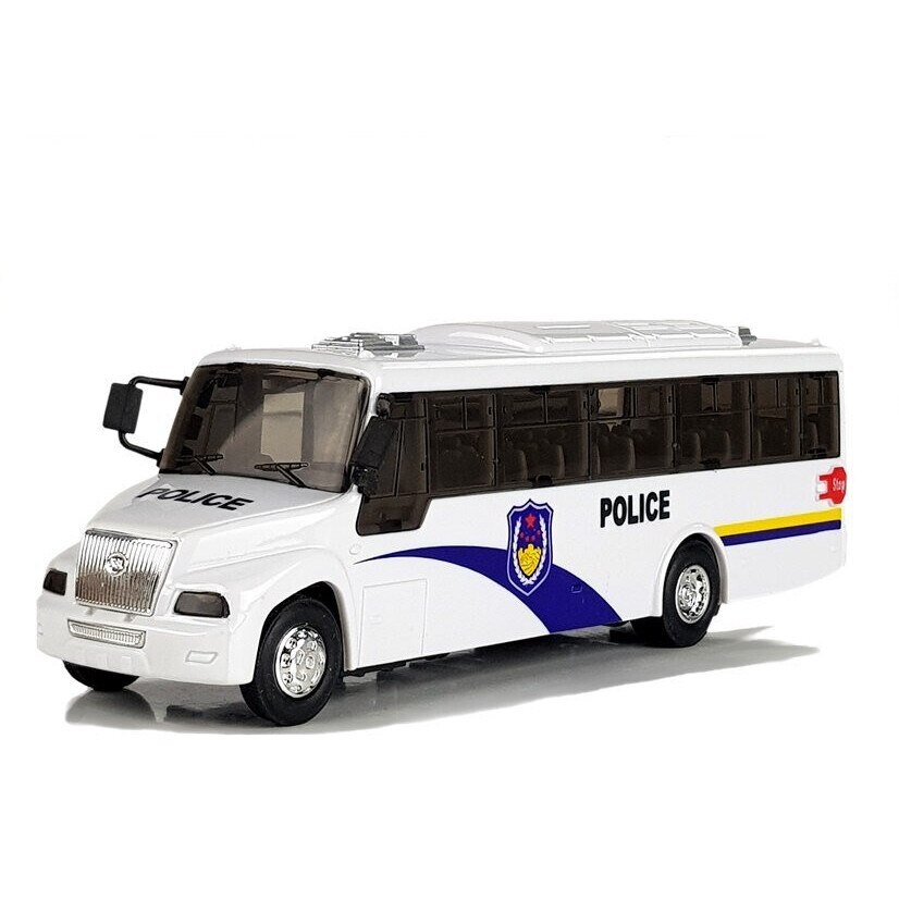 Autobuz Alb cu Sunet, LEAN TOYS, 18x6x5cm, pentru copii peste 3 ani ...