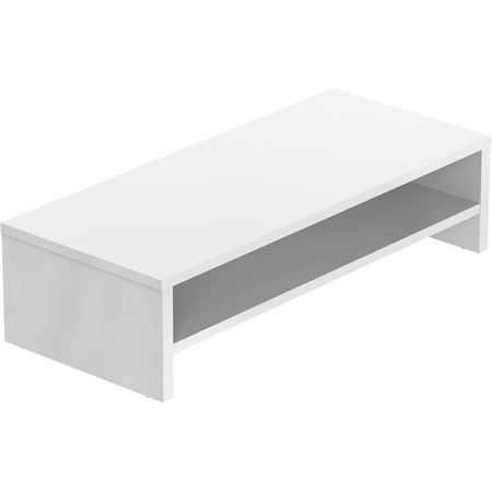 Stand monitor din lemn, Luka, ergonomic, 54x25cm, alb, 2 niveluri - eMAG.ro