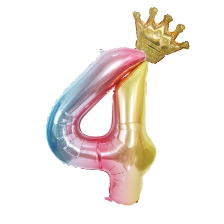 Balon cifra 4, Folie, 32Inch, Multicolor - eMAG.ro