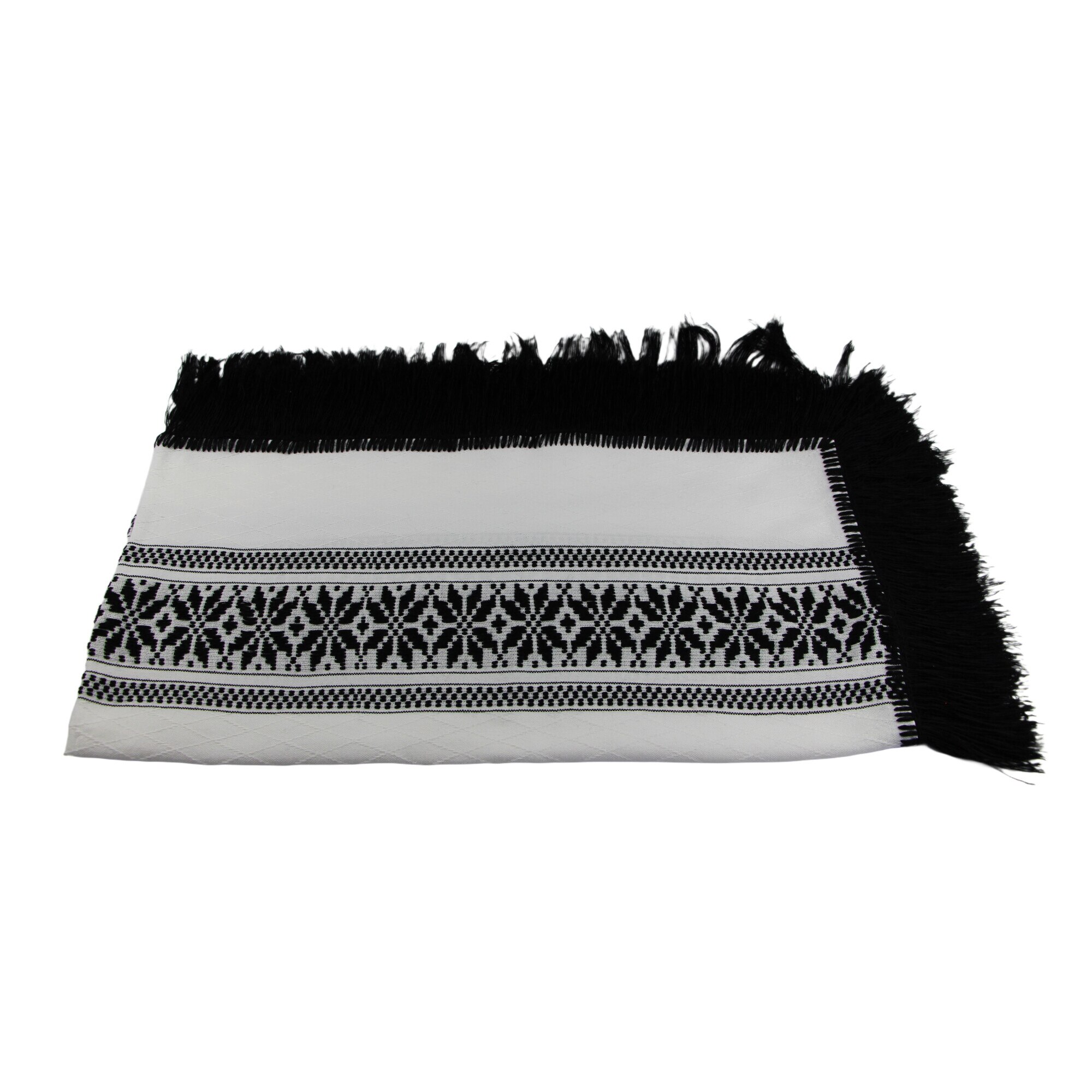 Fata de masa model alb cu negru 110 x 110 cm - eMAG.ro