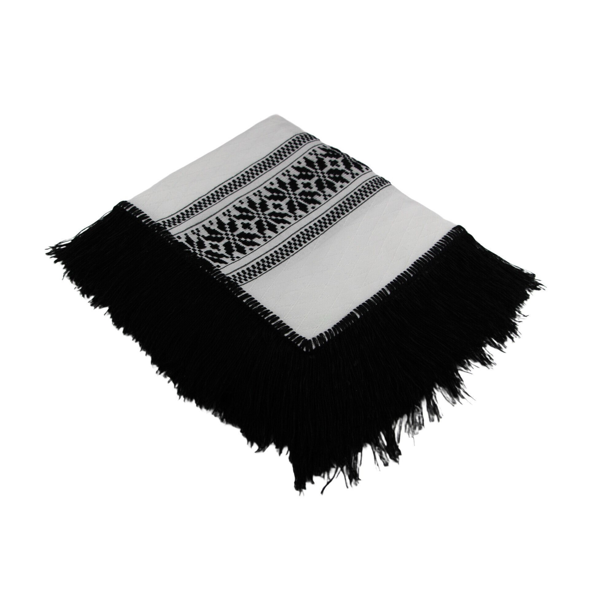 Fata de masa model alb cu negru 110 x 110 cm - eMAG.ro