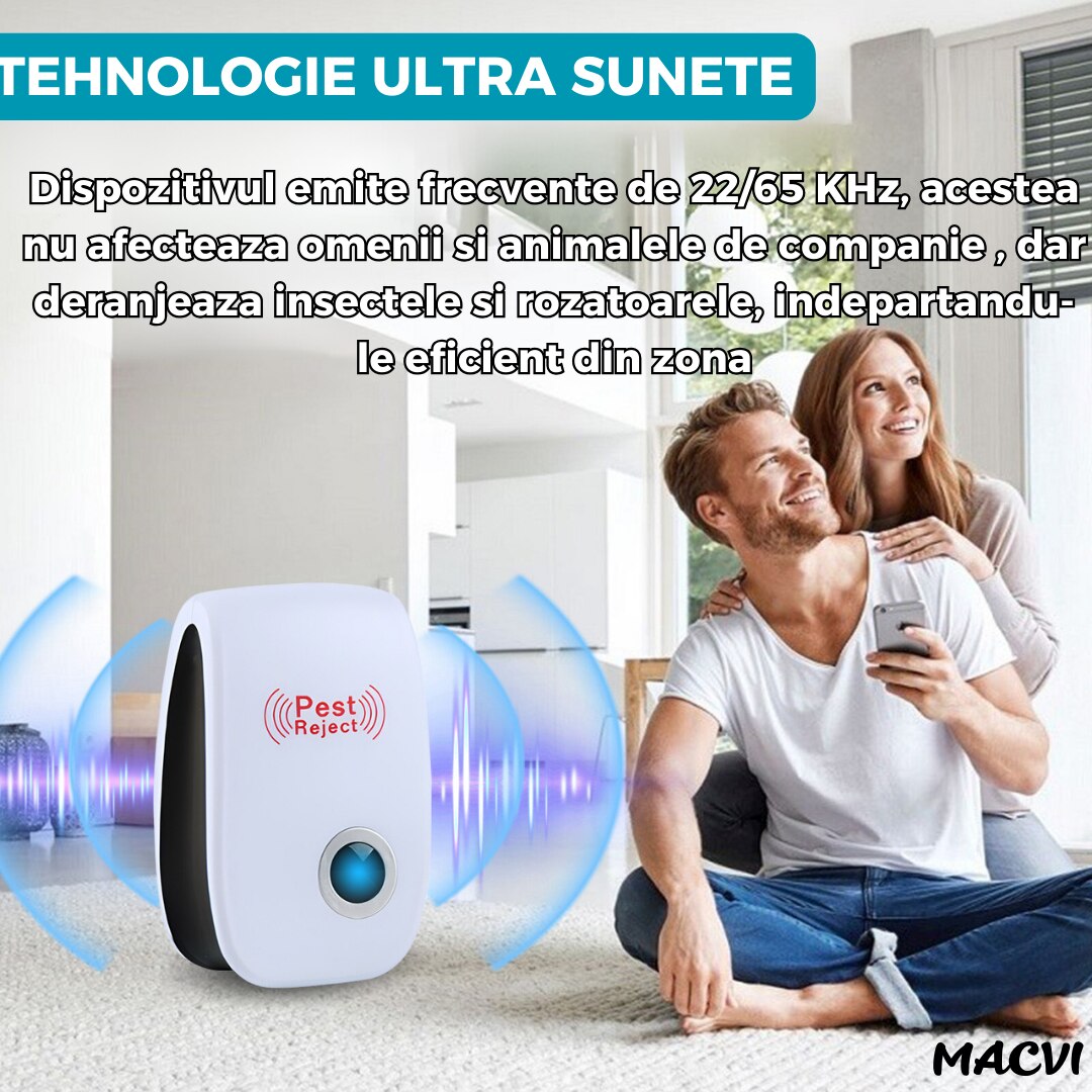 Dispozitiv antidaunatori Macvi® cu ultrasunete, 22/65 KHz, non-toxic ...