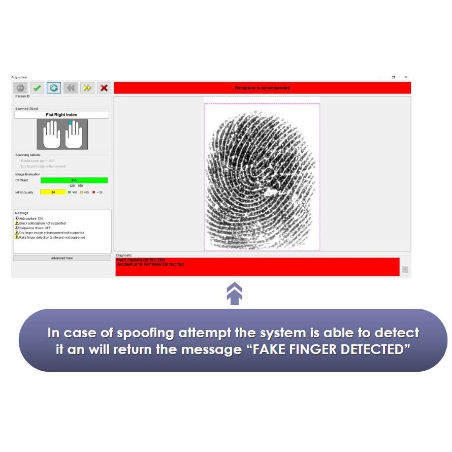 Scanner biometric profesional de amprente duale Thales DactyScan 40p ...