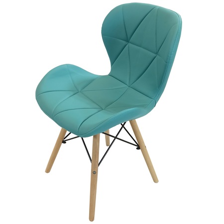 Scaun DENVER Oslo, turcoaz, model scandinav, sezut tip scoica tapitat ...