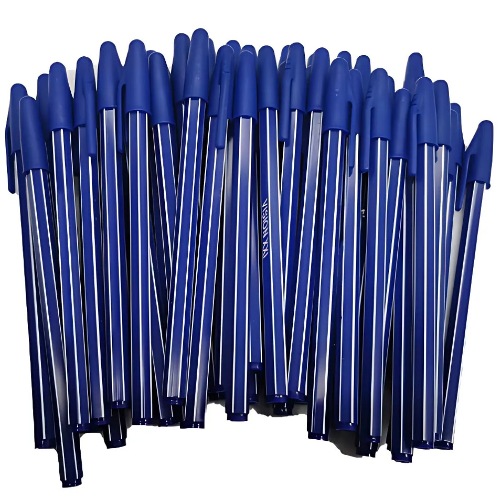 Set de 50 pixuri ideale pentru birou JOZY®, albastru cu dungi albe, 1 ...