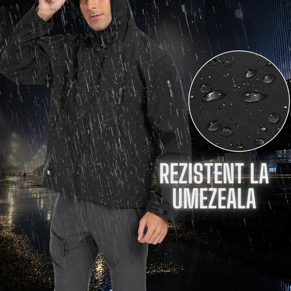 Jacheta Toamna Iarna, Softshell cu interior Imblanit, Negru ...