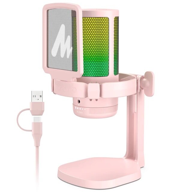MAONO DGM20 USB Streamer/Gamer Mikrofon RGB - Pink - eMAG.hu