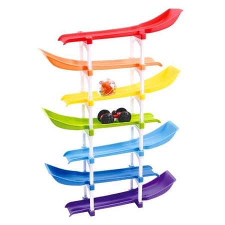 Set Trambulina/Masinuta, Playgo, Curcubeu si tobogan cu bile, 3+ - eMAG.ro