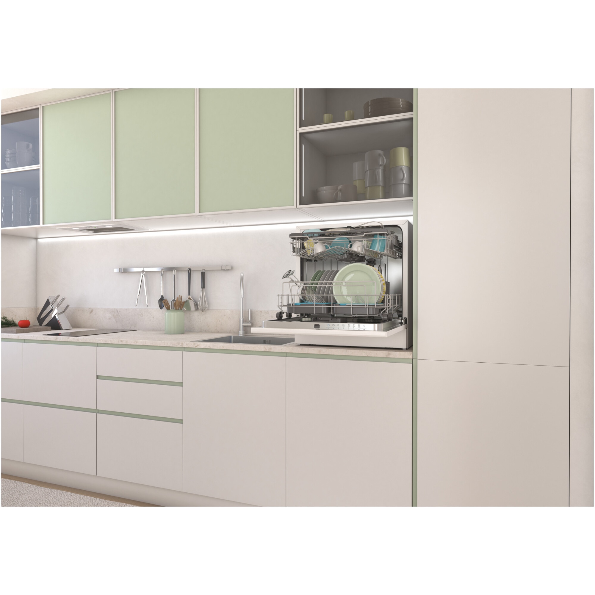 Компактна съдомиялна Candy CP 8F9FFW, 8 комплекта, 8 програми, Wifi ...