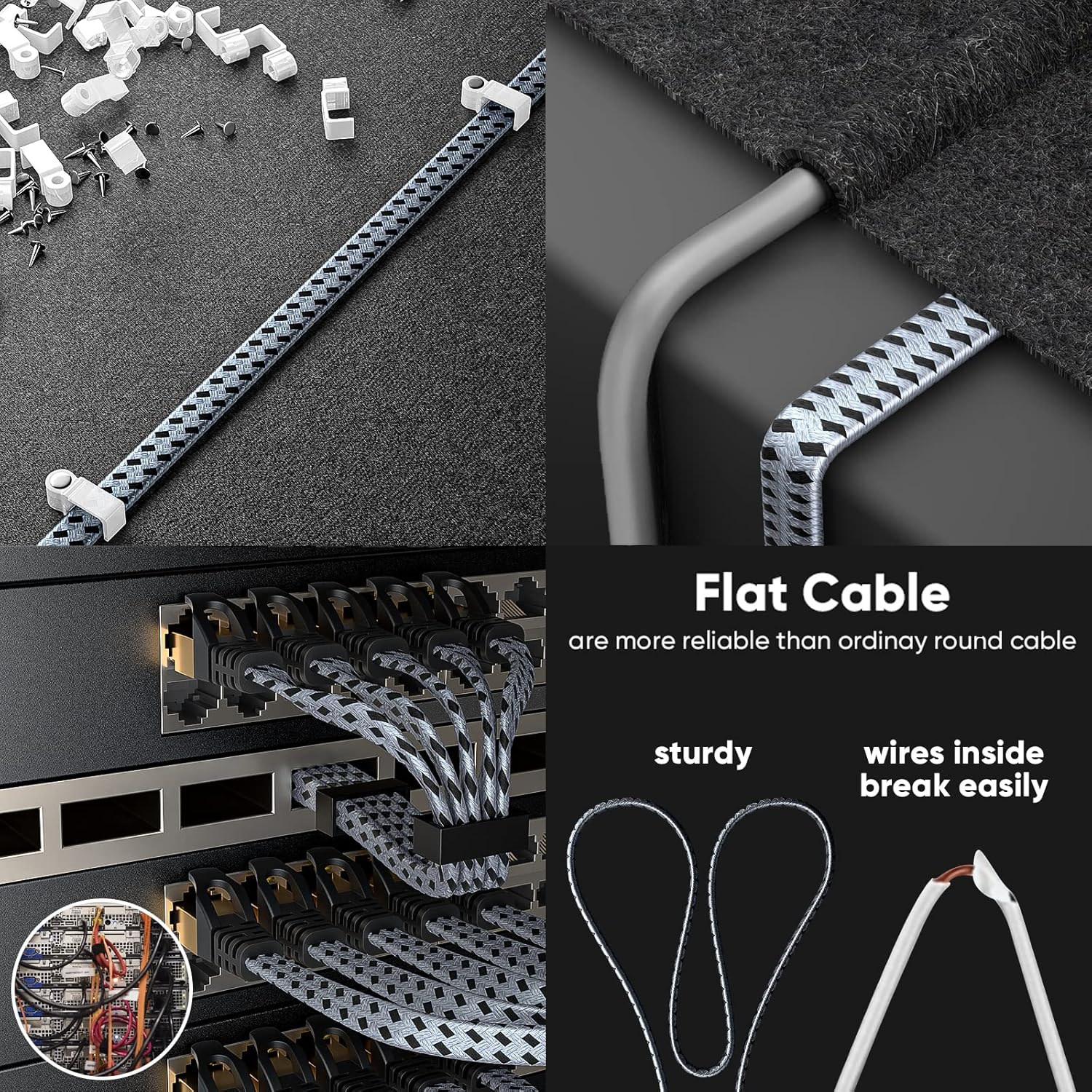 Cablu Internet LAN, Cablu de Retea Ethernet Cat 8, Conector RJ45, 40 ...