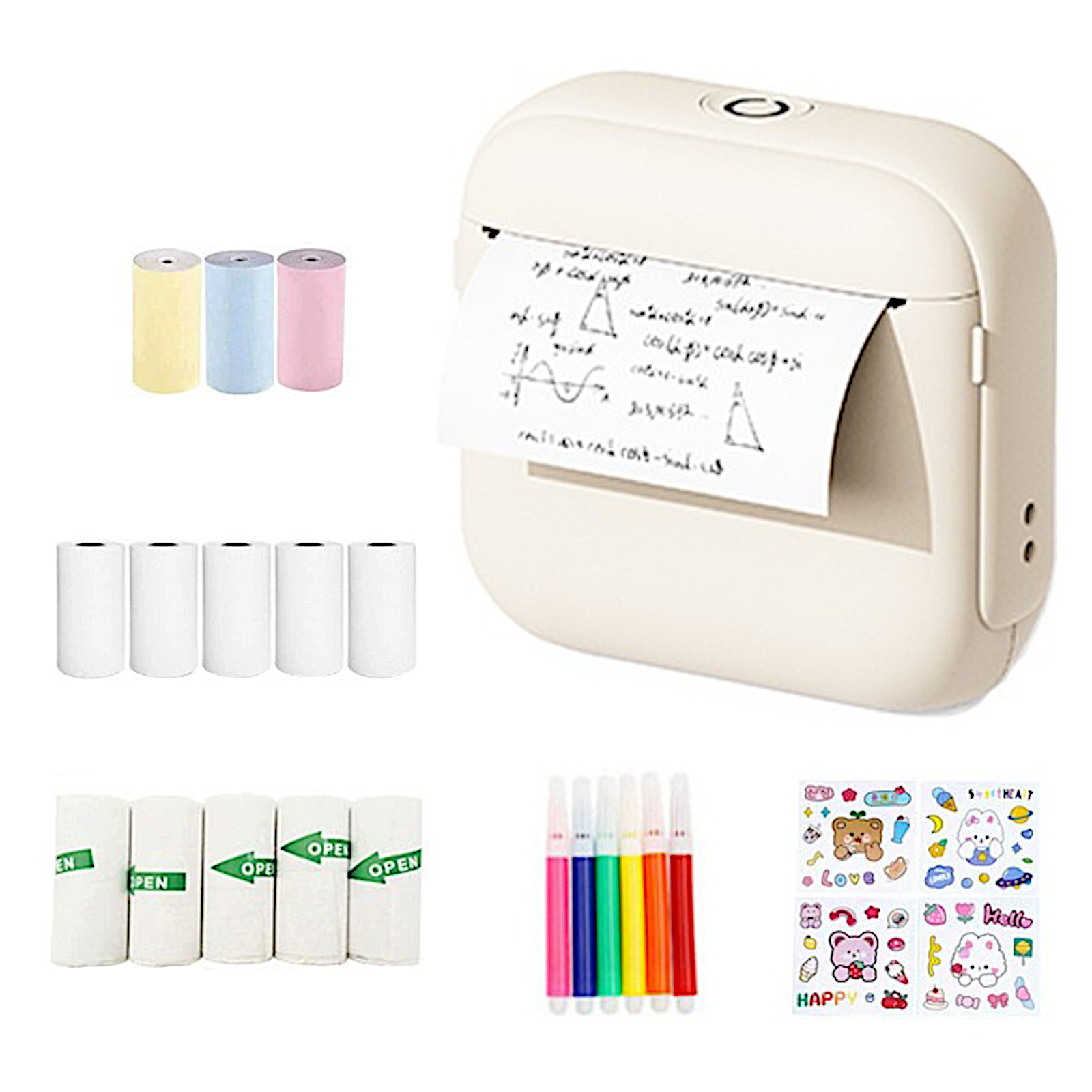 Mini imprimanta termica, Mini imprimanta portabila, cu 13 role hartie ...