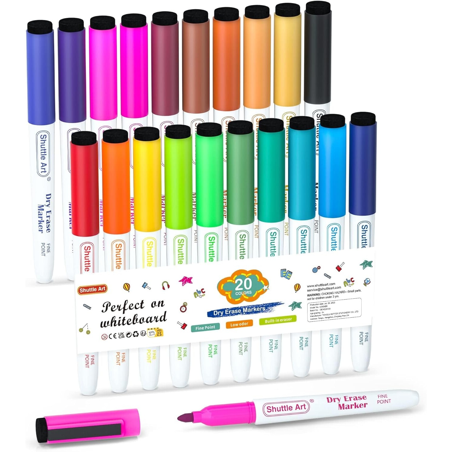 Marker tabla alba pentru copii cu tabla alba stersa Pachet de 12 ...