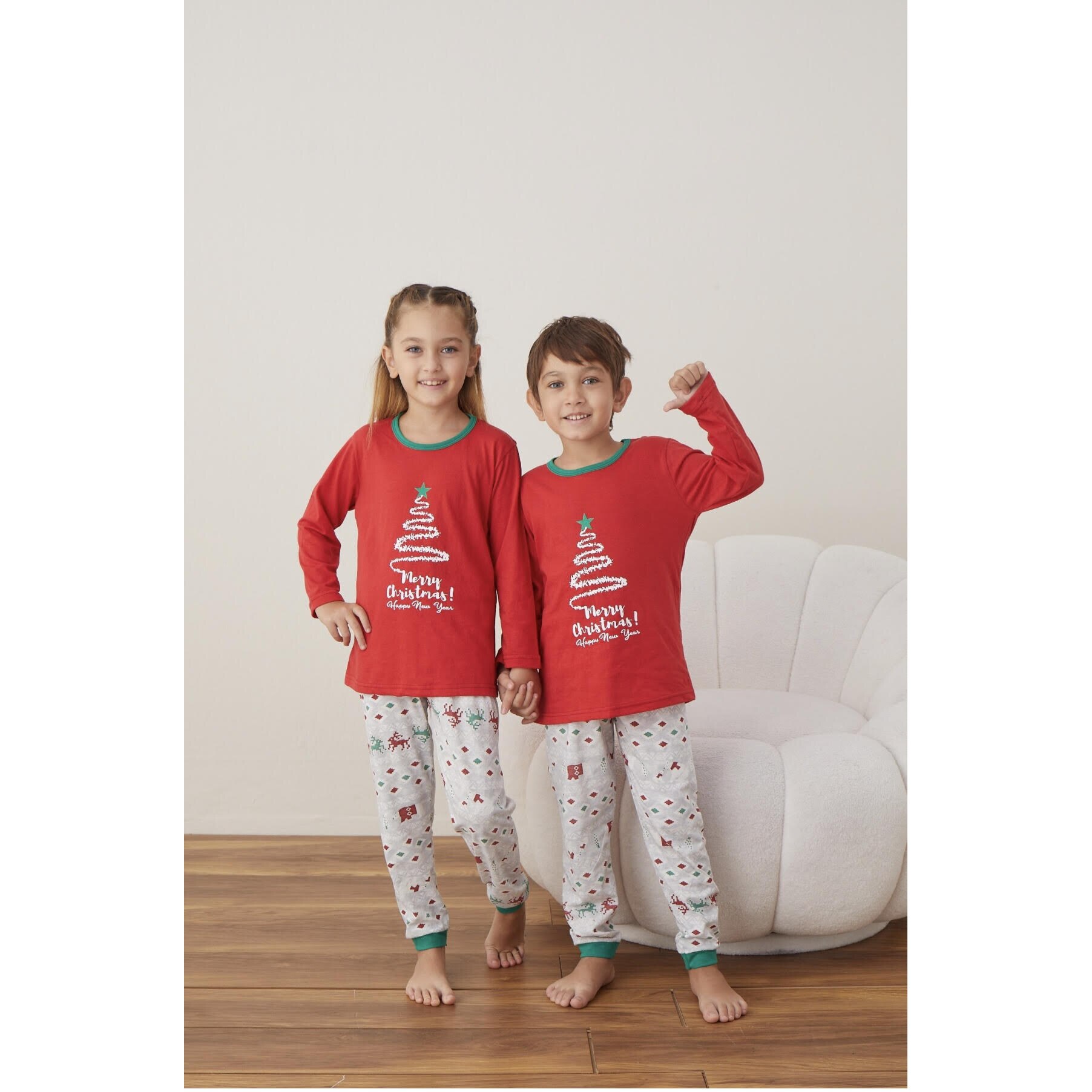 Pijama copii, cu tematica de Craciun, 6-7ani, unisex - eMAG.ro