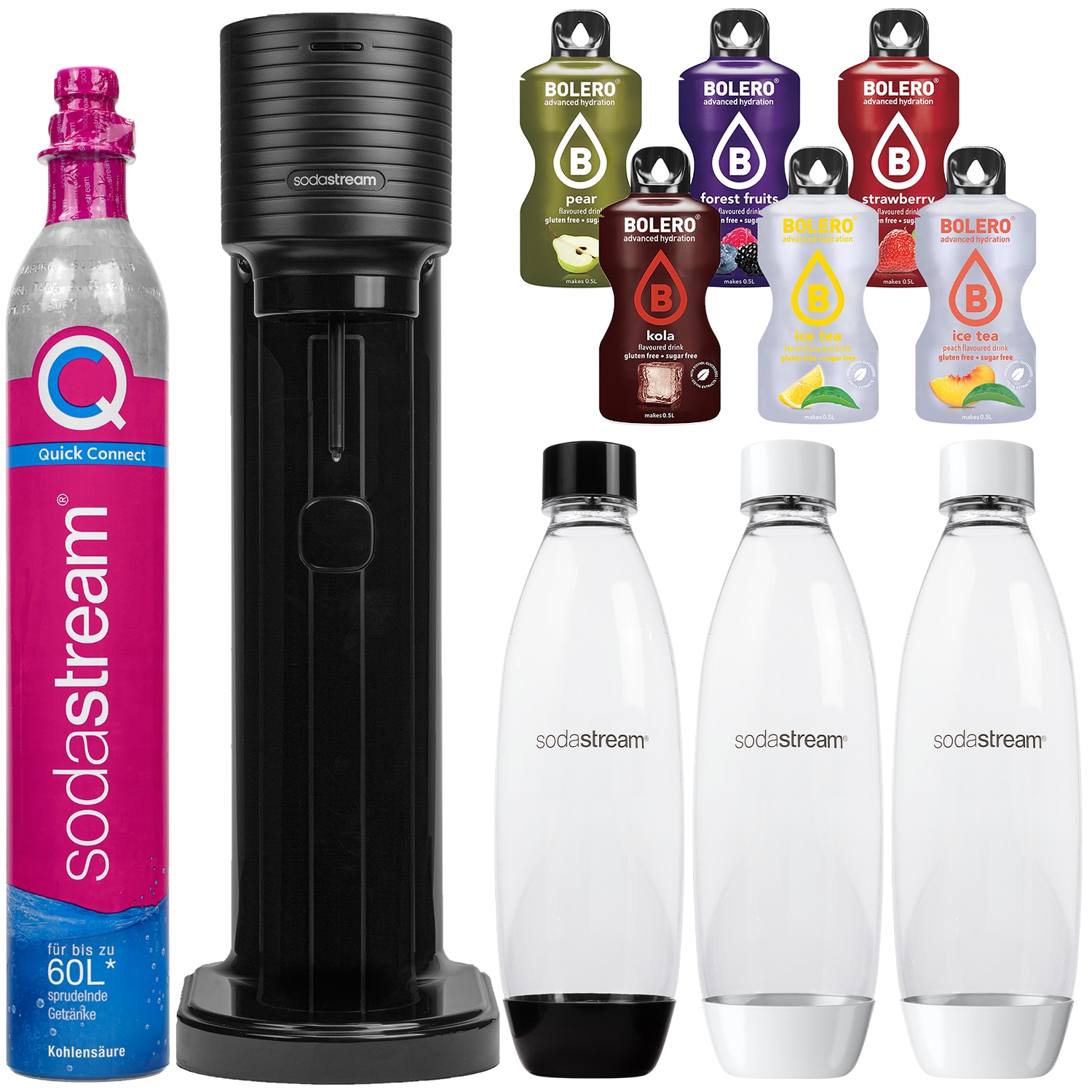 Szódagép szett SodaStream Gaia Titan + 3 palack, 1 l, fekete/fehér ...