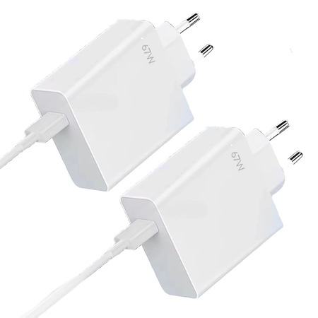 Set 2 Incarcatoare 67W, cu 2 cabluri USB-C la USB-A Incluse, pentru ...