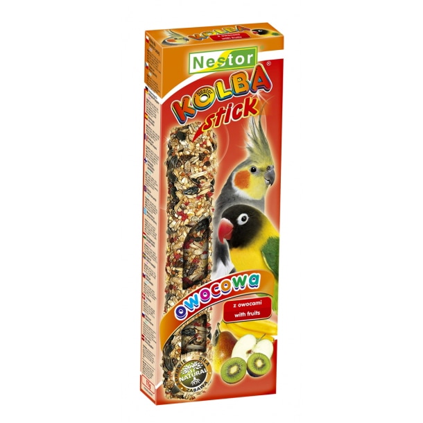 Baton pentru papagali medii, Nestor, Fructe, 2 buc, 115 g - eMAG.ro Baton pentru papagali medii, Nestor, Fructe, 2 buc, 115 g - eMAG.ro