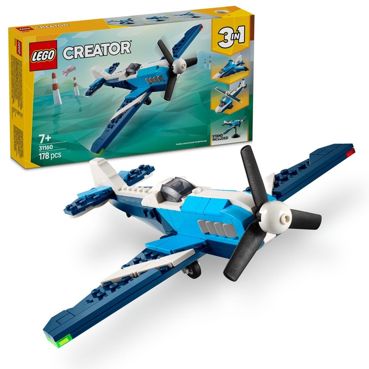 LEGO® Creator 3 in 1 - Aparat de zbor: Avion de curse 31160, 178 piese ...