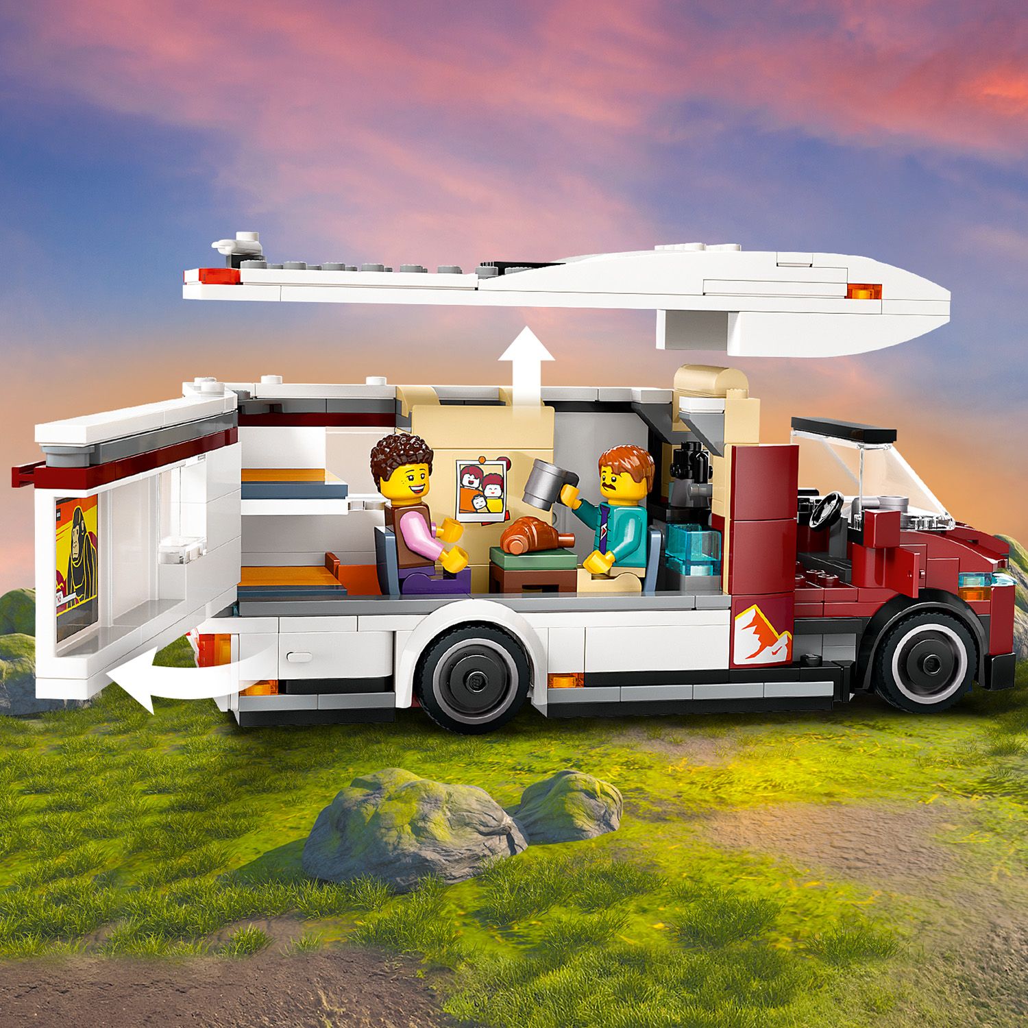 LEGO® City - Rulota pentru aventuri de vacanta 60454, 385 piese - eMAG.ro