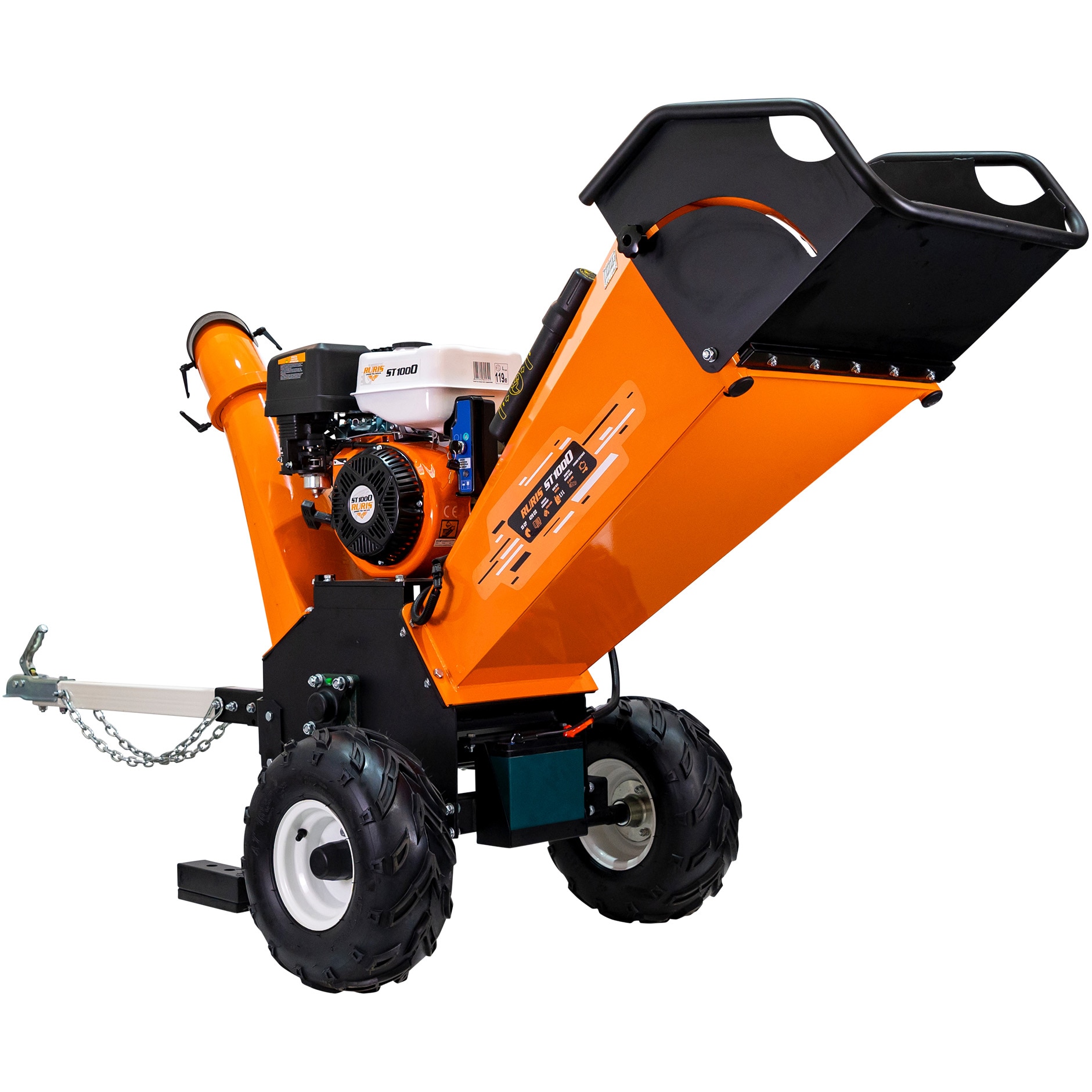 Tocator crengi si resturi vegetale pe benzina Ruris ST1000, putere 15 CP, 420 CC, motor 4 timpi ...