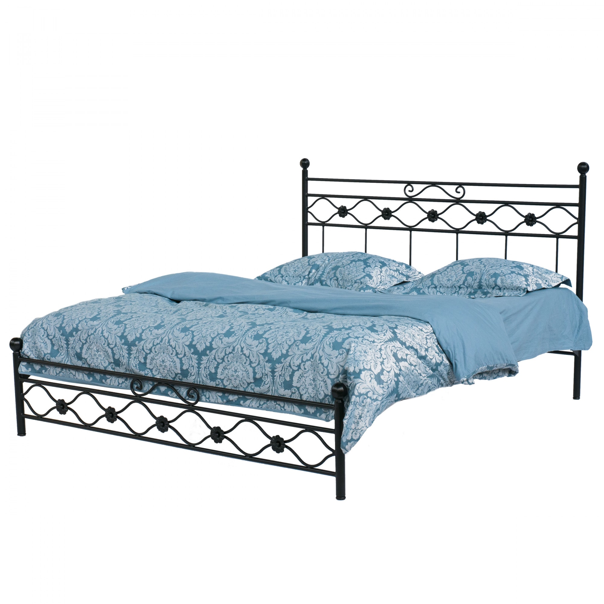 Pat din fier forjat Adelaide, cu tablie mica, 190x210 cm - eMAG.ro