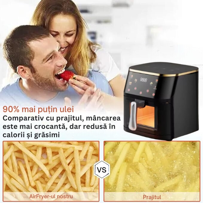 Friteuza cu aer cald, fara ulei, Boxely, Air Fryer, 2400W, capacitate ...