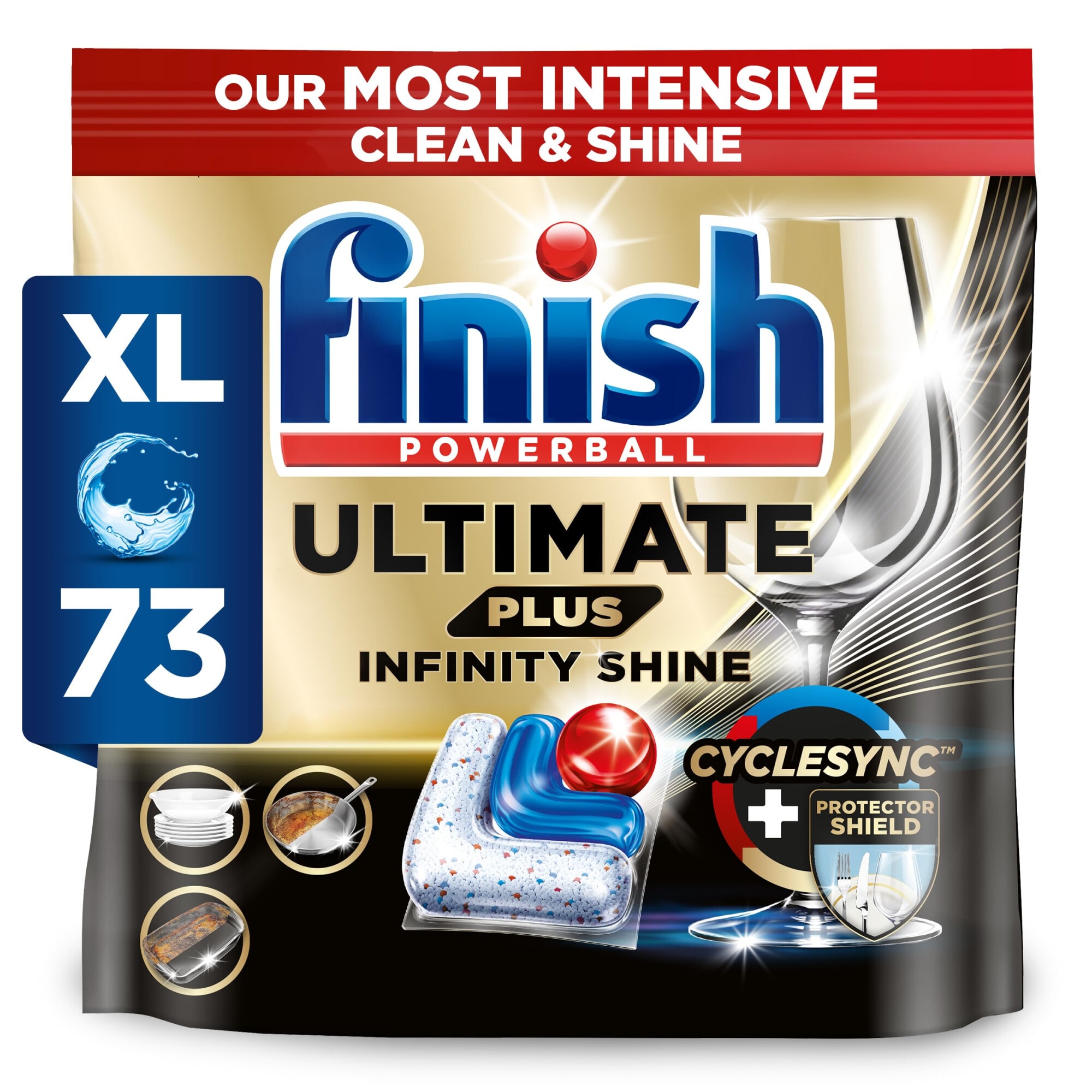 Finish Ultimate Plus Infinity Shine kapszula mosogatószer, 73 alkalomra ...