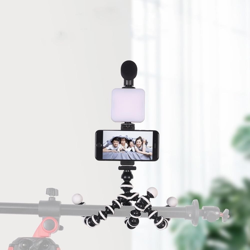 Kit de vlogging pentru telefon camera, trepied flexibil, panou LED ...