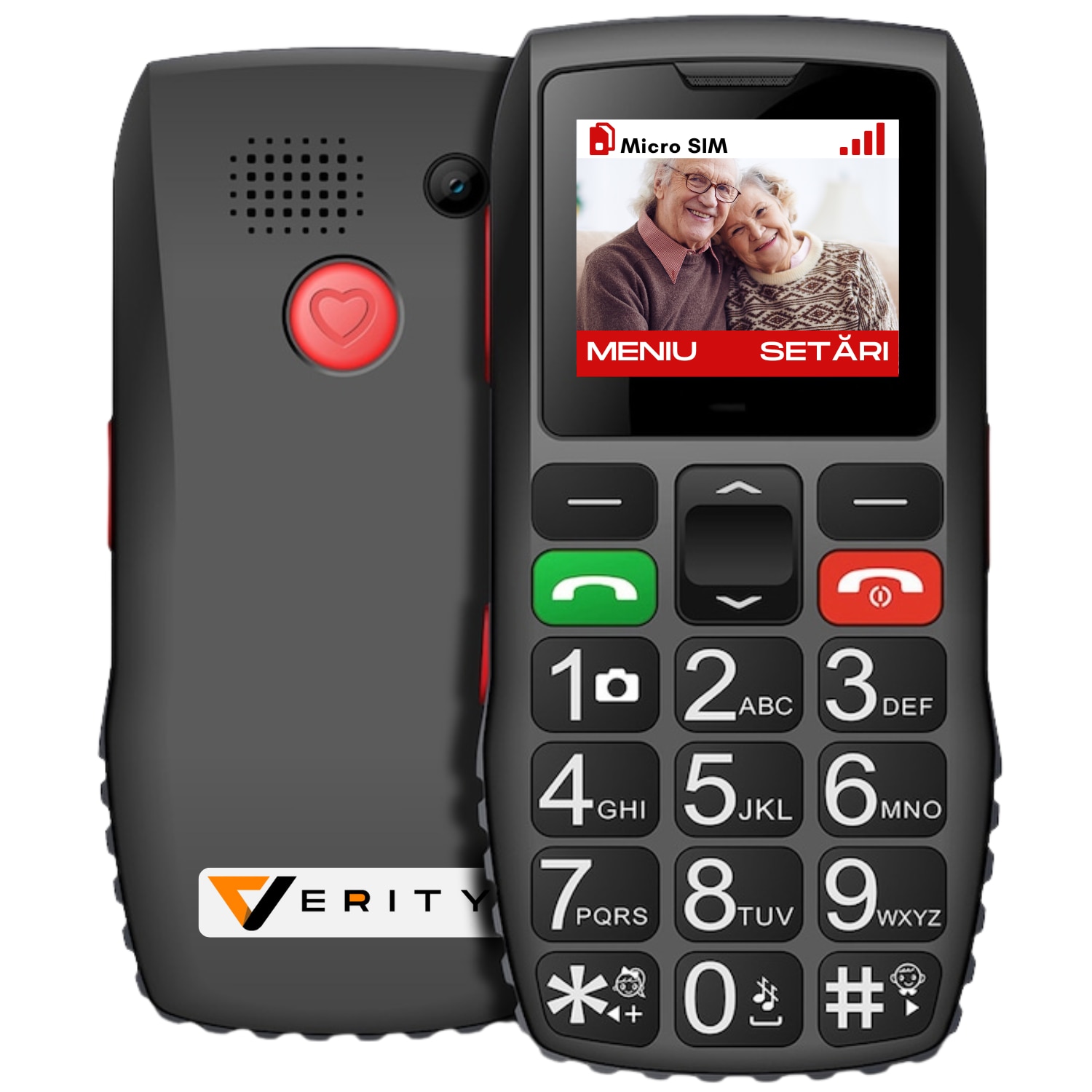 Telefon Mobil Seniori VERITY, Functie SOS pentru Siguranta, Telefon ...