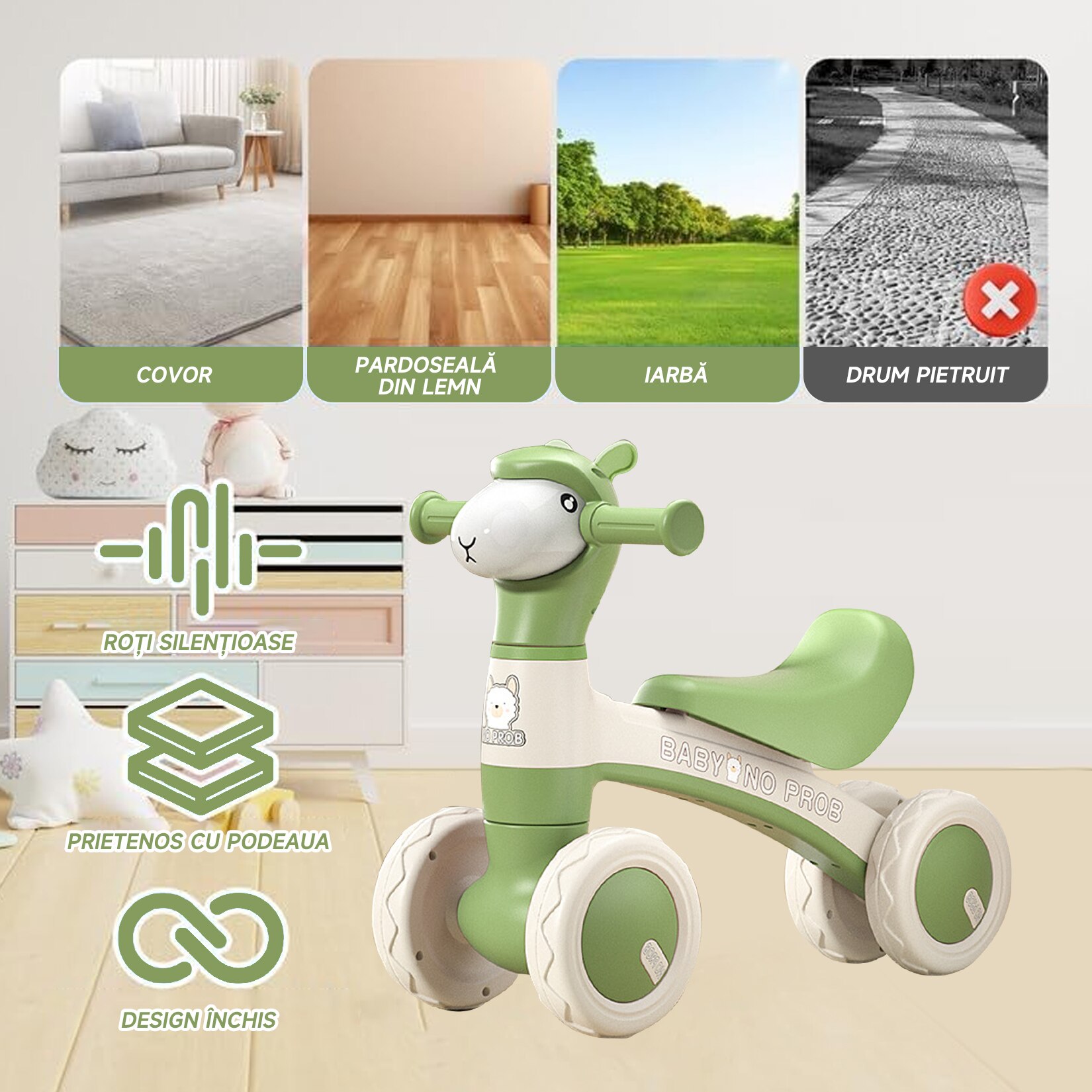 Bicicleta fara pedale, Wacorresi, Bicicleta de echilibru cu 4 roti ...