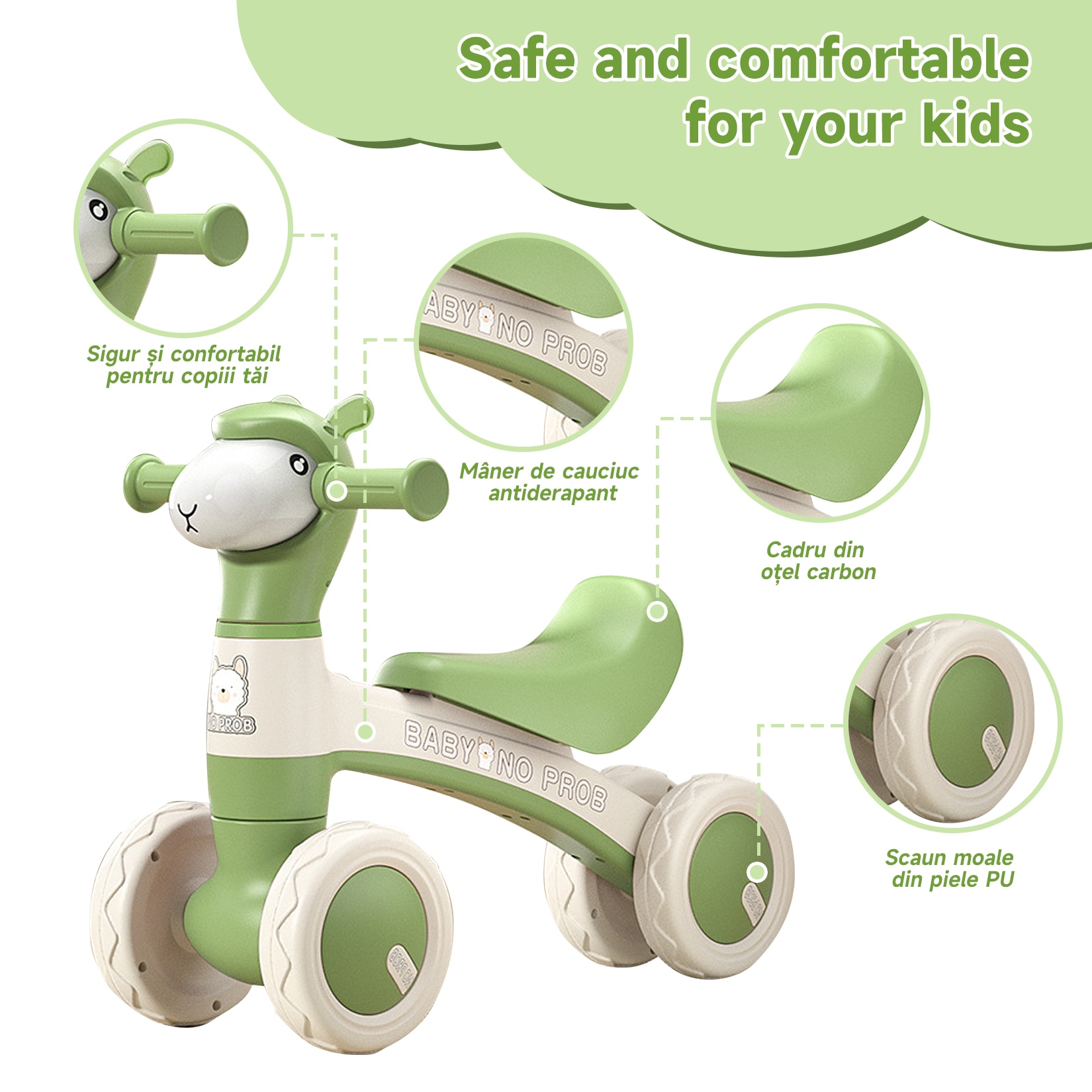 Bicicleta fara pedale, Wacorresi, Bicicleta de echilibru cu 4 roti ...