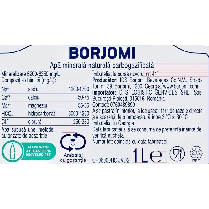 Apa Minerala Borjomi 1L PET x 6 buc - eMAG.ro