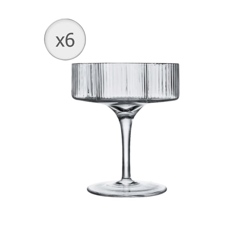Set 6 pahare de prosecco/cocktail din cristal, Emporio, 170ml - eMAG.ro