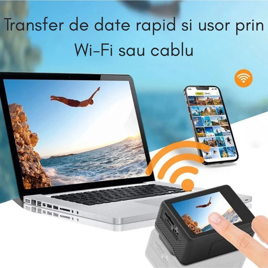 Camera video sport, WiFi UltraHD, SMARTIC®, 4K/60FPS/20MP, Dual Screen ...