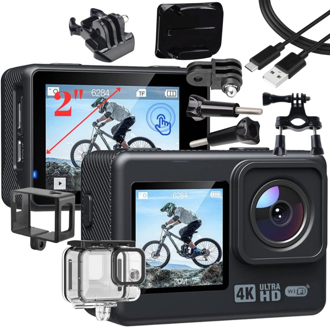 Camera video sport, WiFi UltraHD, SMARTIC®, 4K/60FPS/20MP, Dual Screen ...
