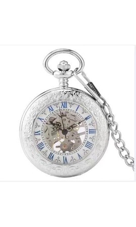 Ceas de buzunar, Gorben, Skeleton, Mecanic, Lant, Vintage - eMAG.ro