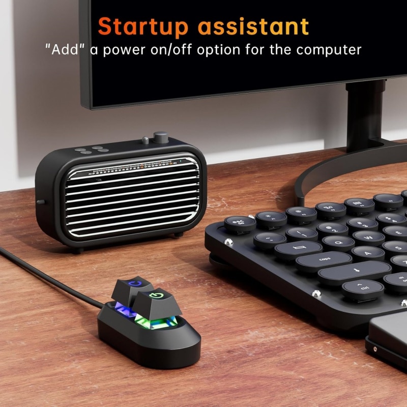 Buton mecanic On/Off pentru PC, JESWO, cu comutator Reset, cablu de 2m ...