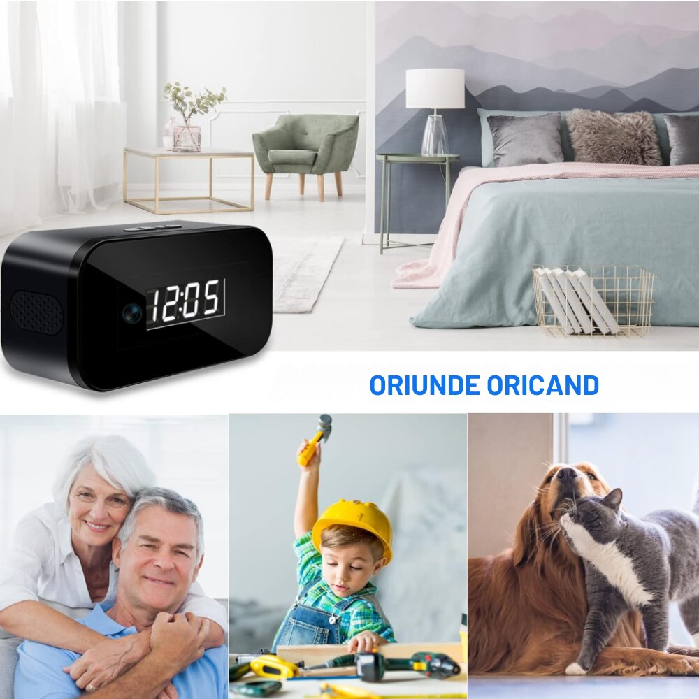 Ceas Digital cu Camera Spion WI-FI Ascunsa ESQZY®, Spionaj cu mini ...