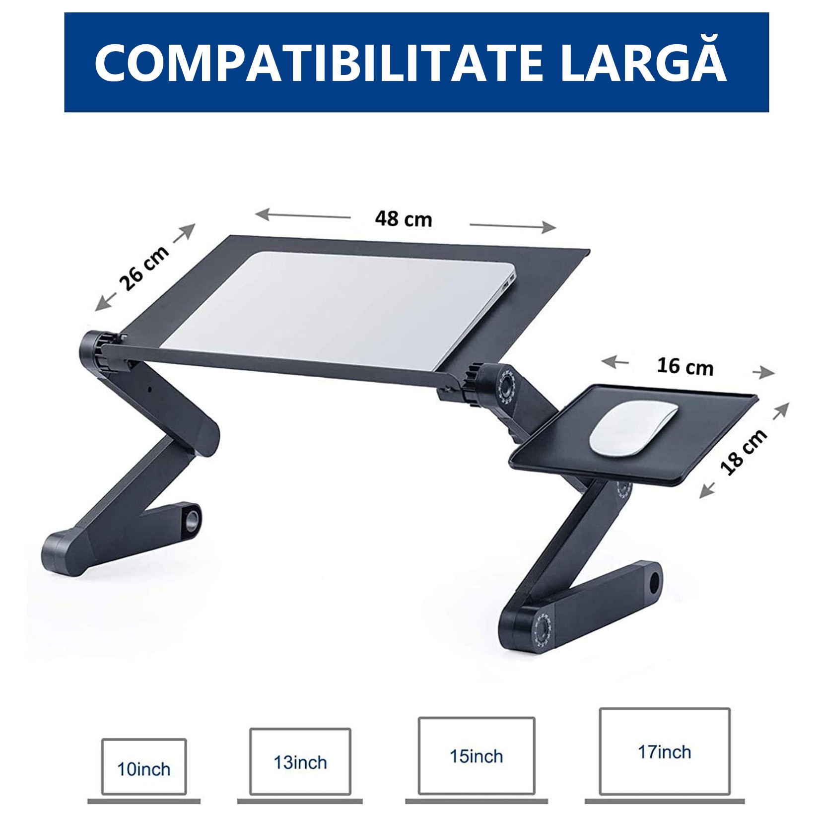 Masuta Laptop, Stand Laptop Pliabil cu Suport Mouse Pad ...