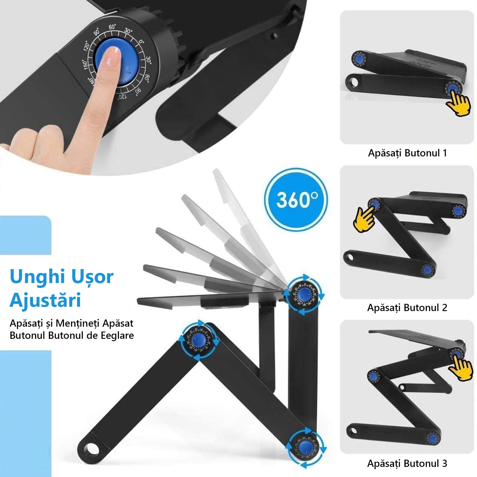 Masuta Laptop, Stand Laptop Pliabil cu Suport Mouse Pad ...