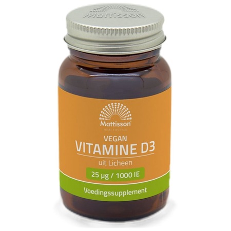 Хранителна добавка Mattisson Healthstyle Vegan Lichen Vitamin D 1000 IU ...