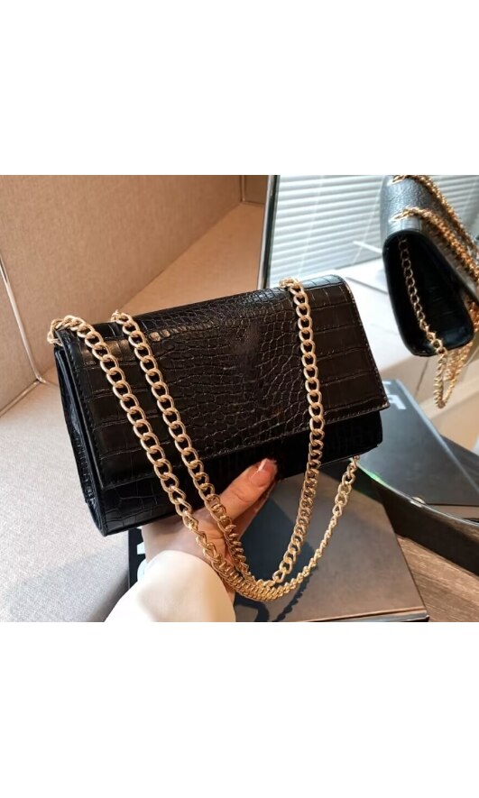 Geanta de umar, crossbody, de piele ecologica, eleganta, cu lantisor ...