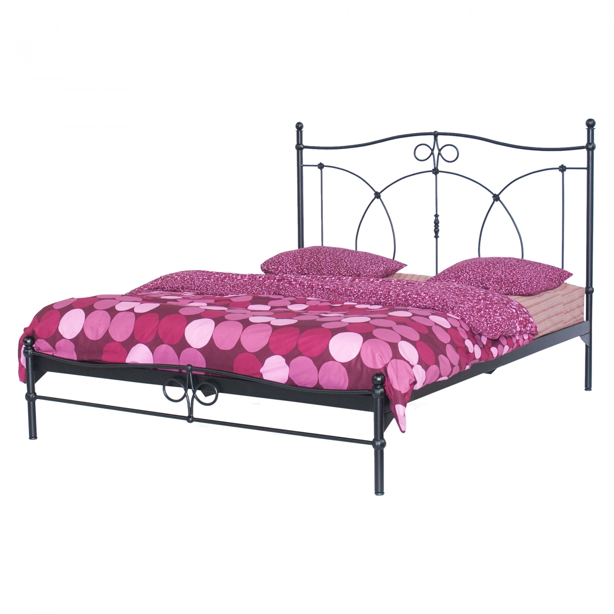 Pat din fier forjat Aura, cu tablie mica, 190x210 cm - eMAG.ro