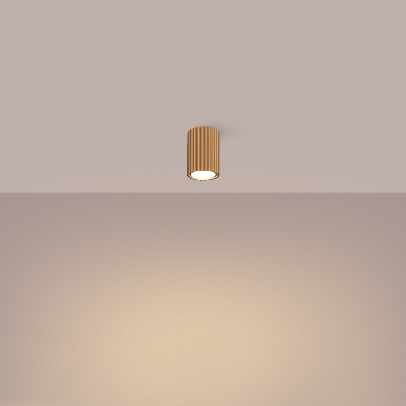 Lampa de tavan Karbon din aluminiu aurit, 1 bec tub minimalist de ...