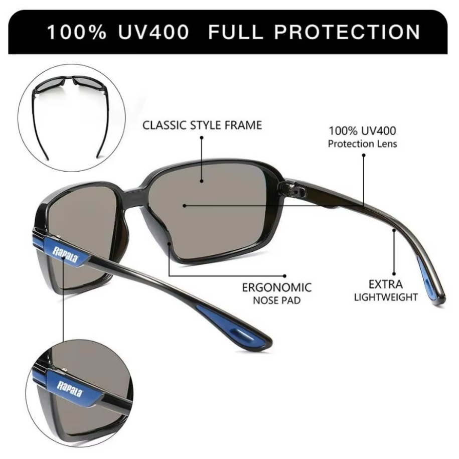 Ochelari de soare polarizati RapaLa, 400 UV, pentru pescuit, drumetii, vanatoare, alergat ...