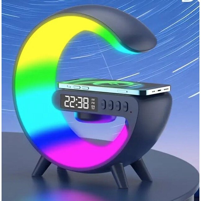 Boxa Mica bluetooth G63 cu Statie incarcare wireless si lampa RGB - eMAG.ro