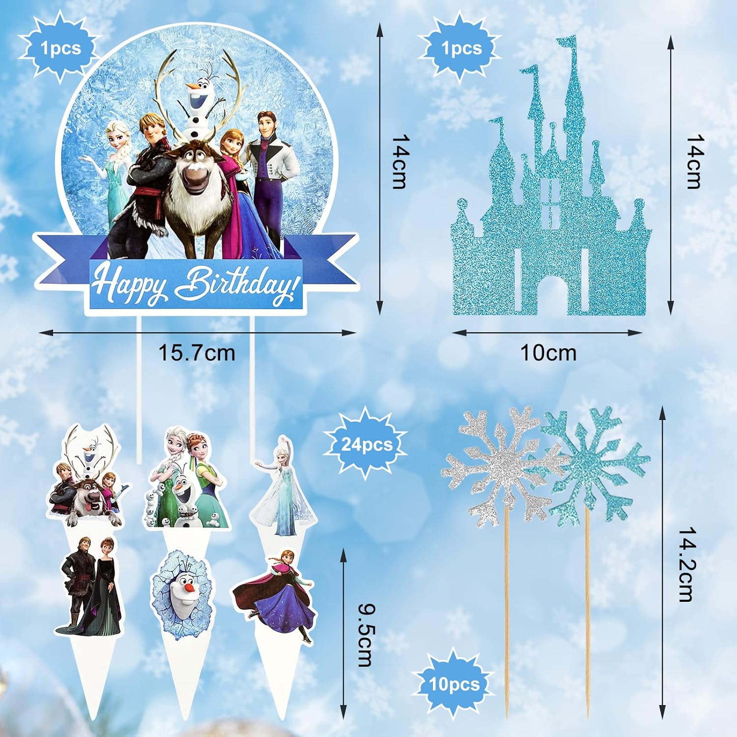 Set 42 figurine tort/briose Elsa, Frozen, Photo Paper Glossy - eMAG.ro